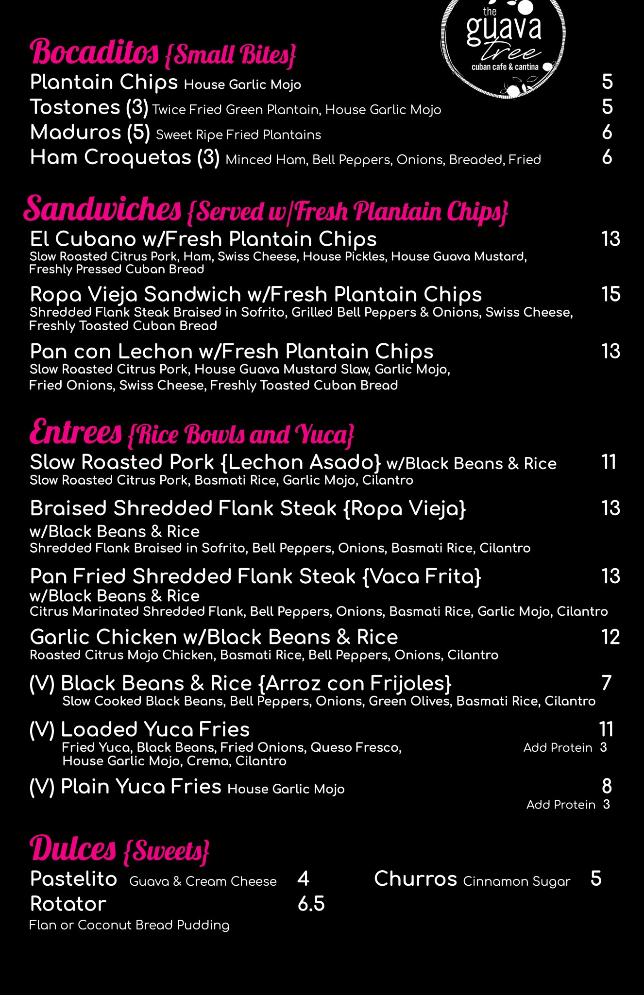 menu-Order at counter – The Guava Tree Cuban Cafe & Cantina