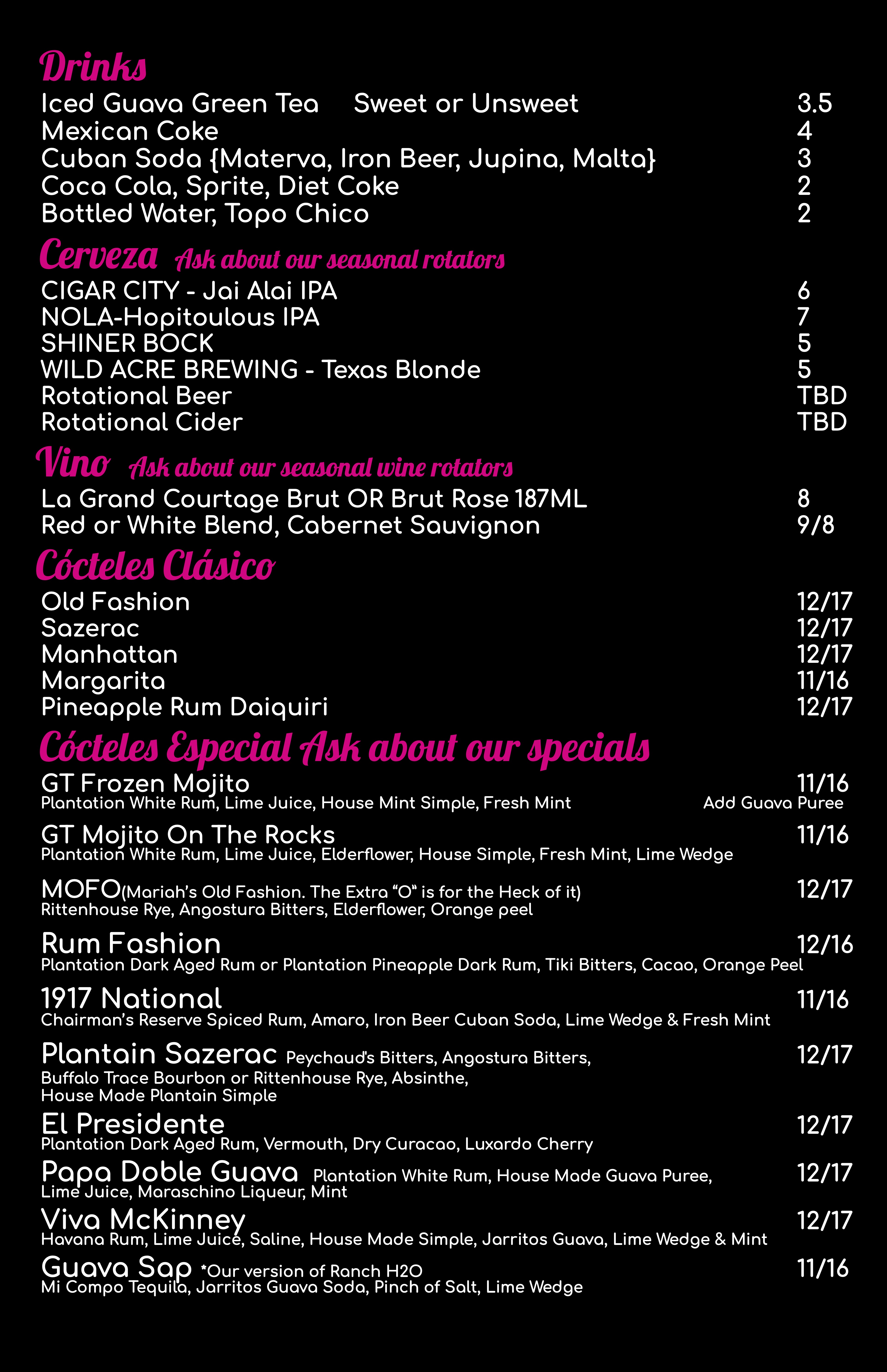 menu-Order at counter – The Guava Tree Cuban Cafe & Cantina